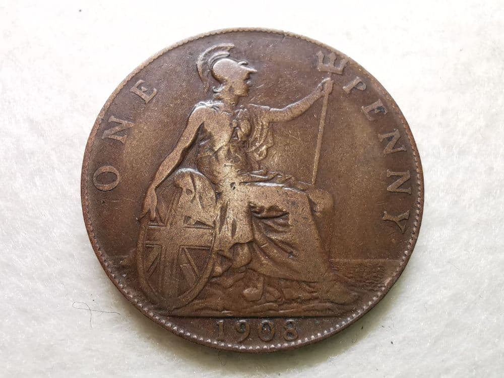 Edward VII One Penny 1908 AF CS8513
