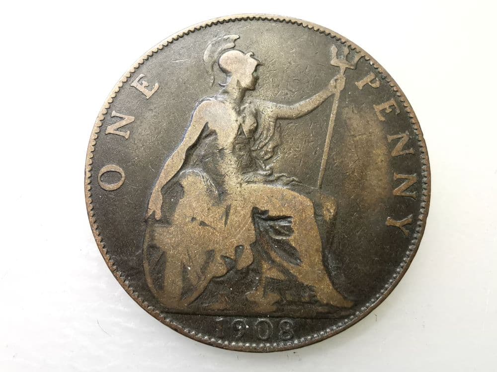 Edward VII One Penny 1908 Fair CS1462