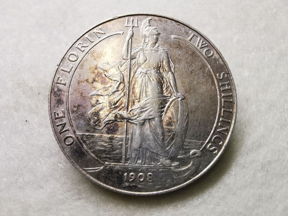 Edward VII Silver 925 Florin 1908 GVF CS8258