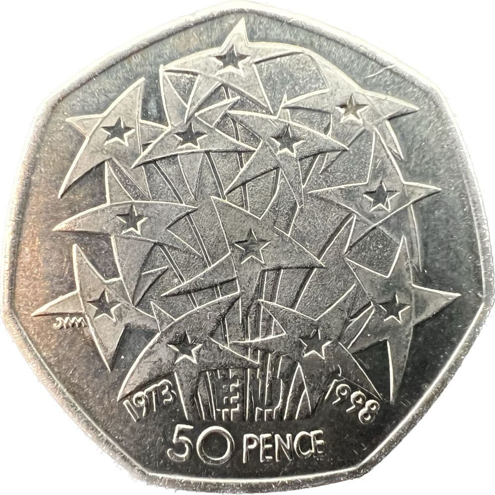 GB 50p 1998 25th Anniversary of the EEC Circulated Choose Quantity