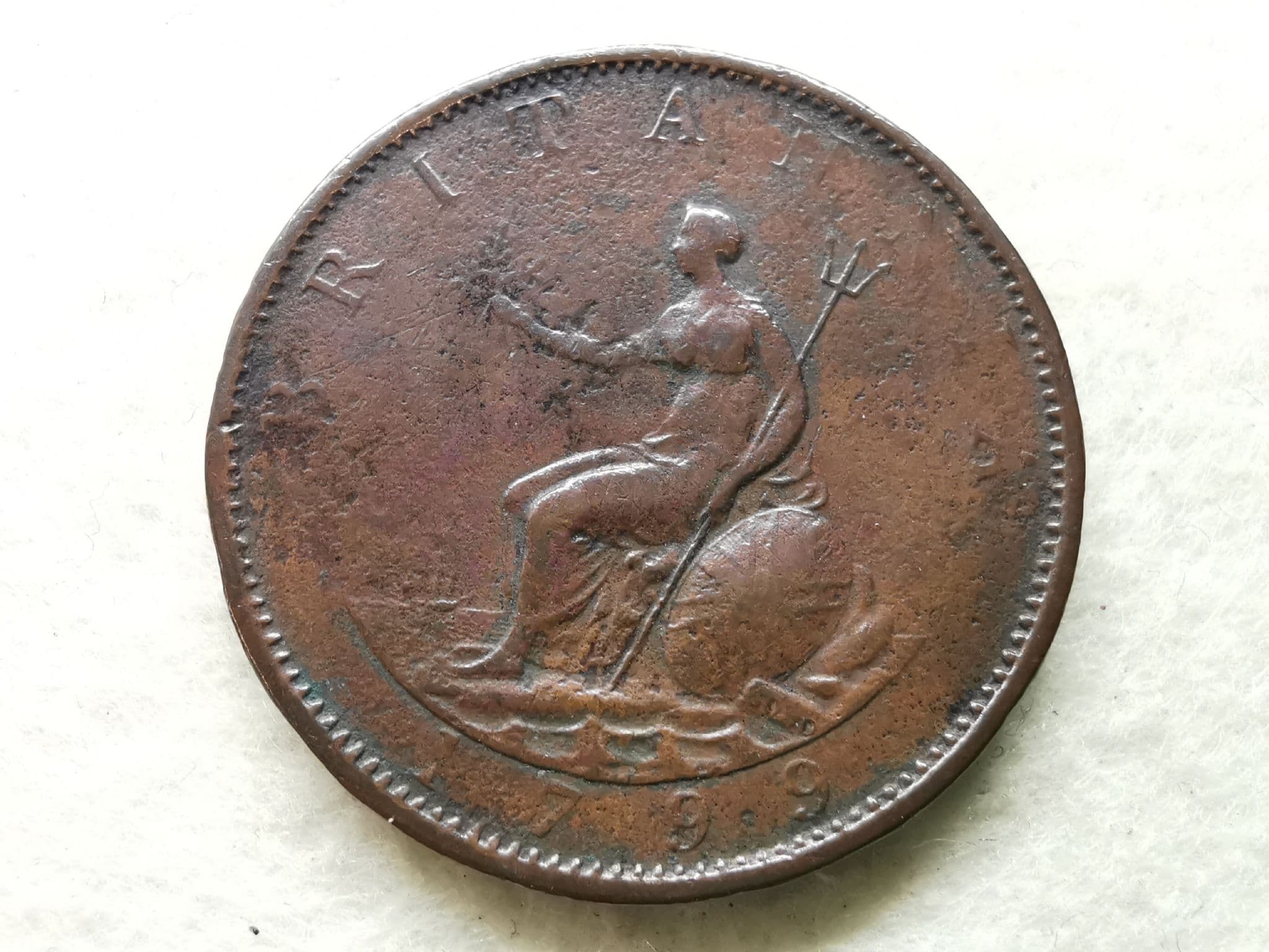 George III Halfpenny 1799 Pitted AF CS10552