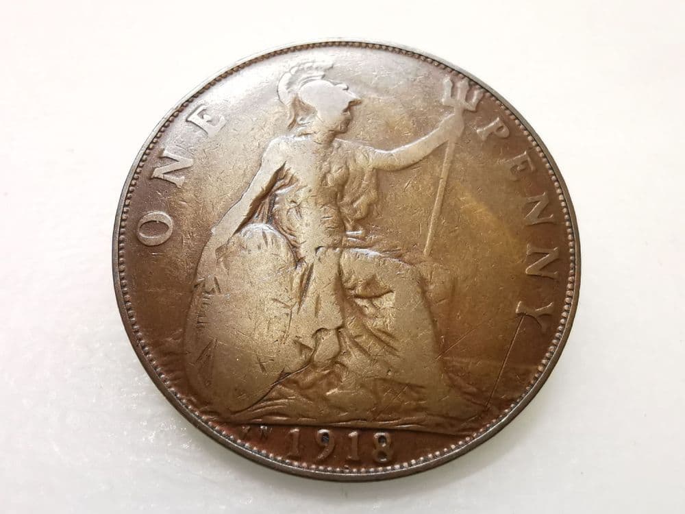 George V One Penny 1918 KN Fair CS5065