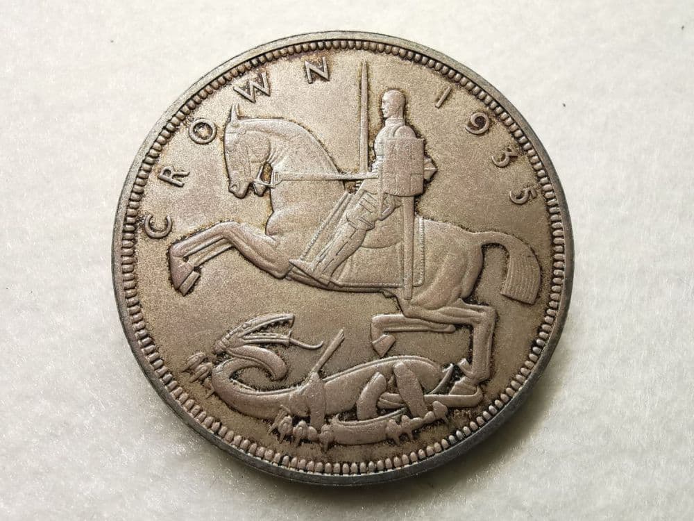 George V Silver 500 Crown 1935 Silver Jubilee AEF CS7732
