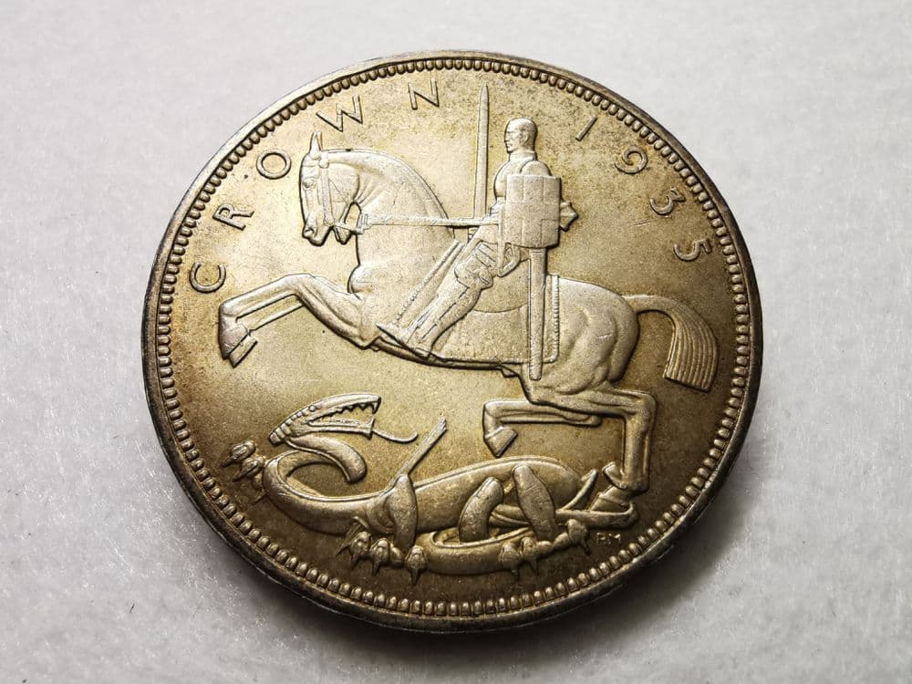 George V Silver 500 Crown 1935 Silver Jubilee Toned EF CS6297