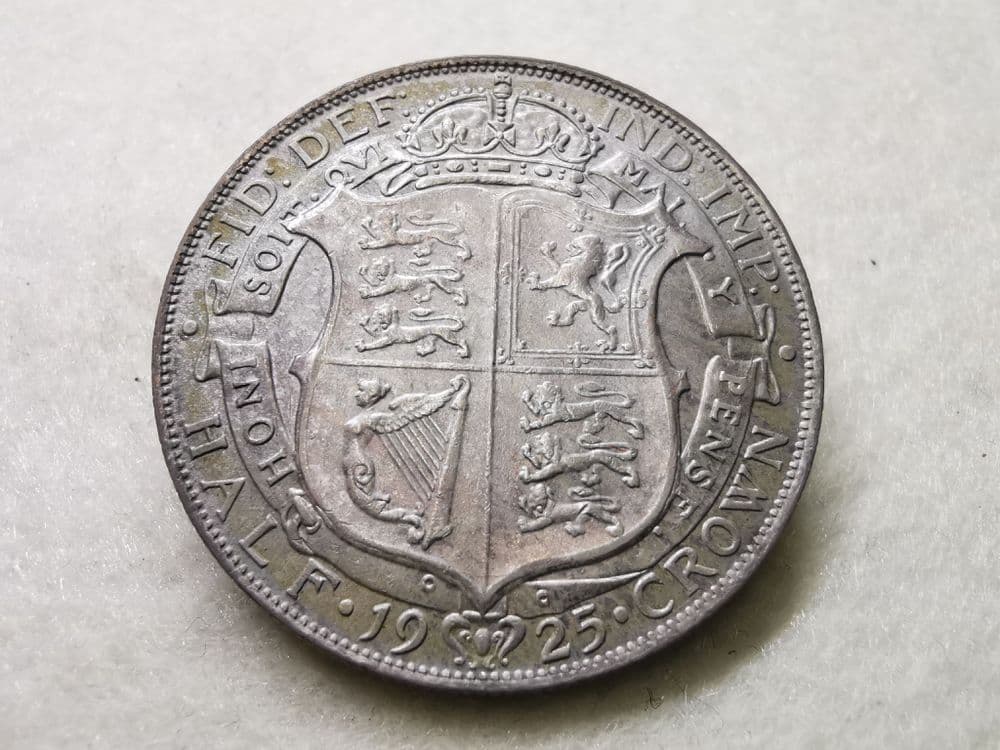 George V Silver 500 Halfcrown 1925 Scarce Year EF CS8190