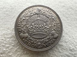 George V Silver 500 Wreath Crown 1929 VF CS11373