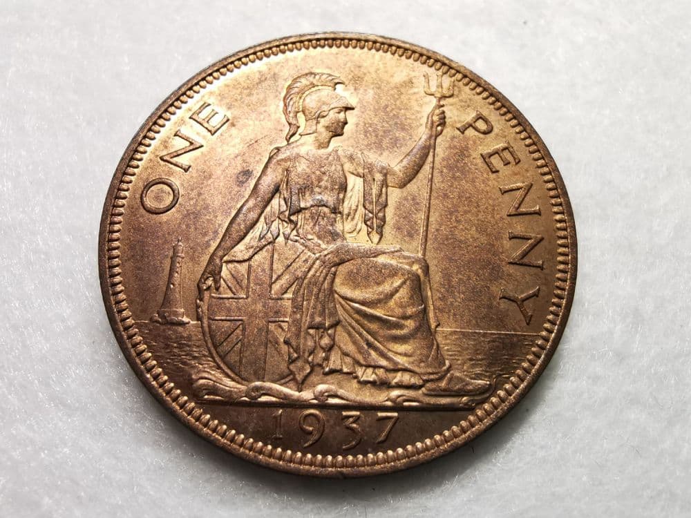 George VI One Penny 1937 EF CS6124