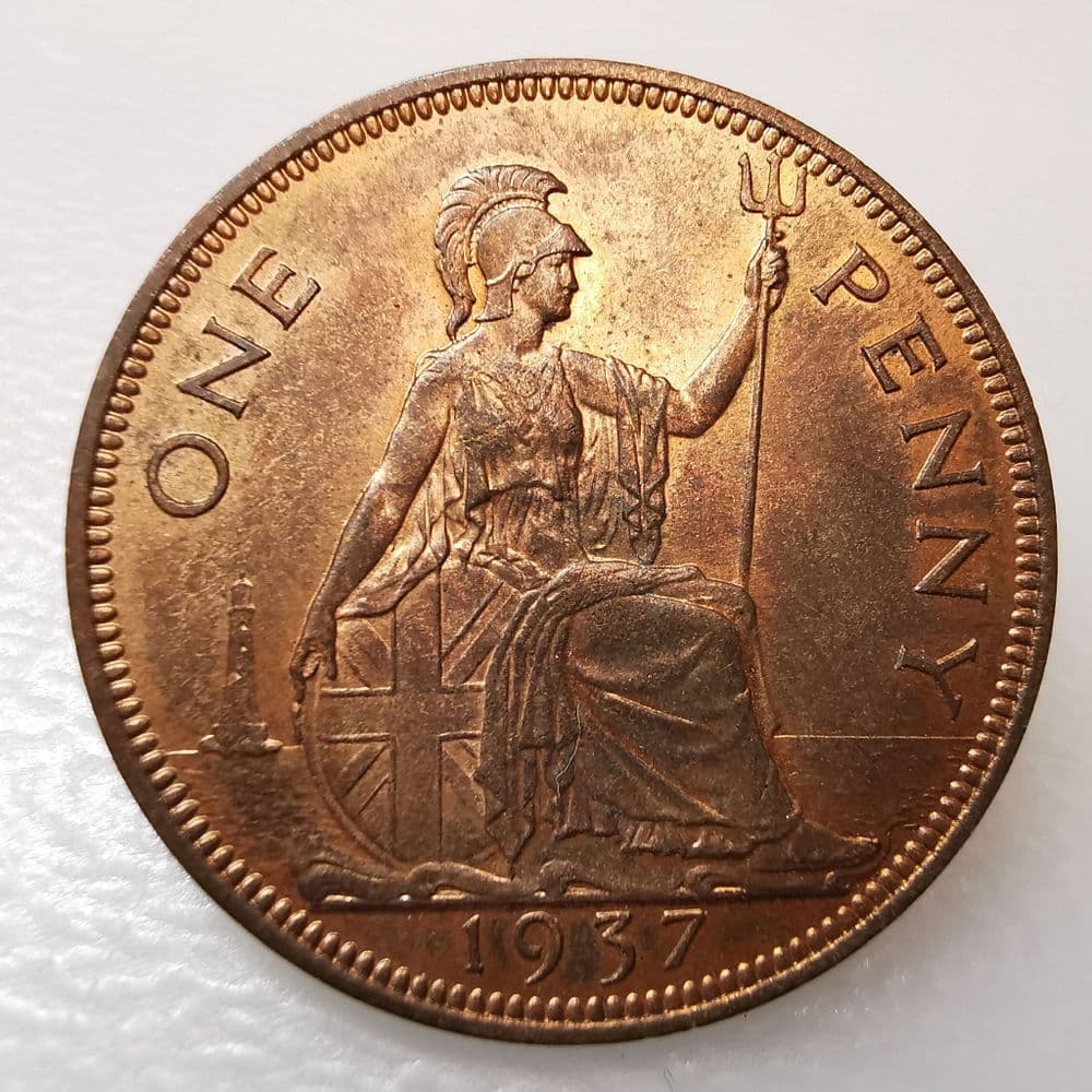 George VI One Penny 1937 EF CS680