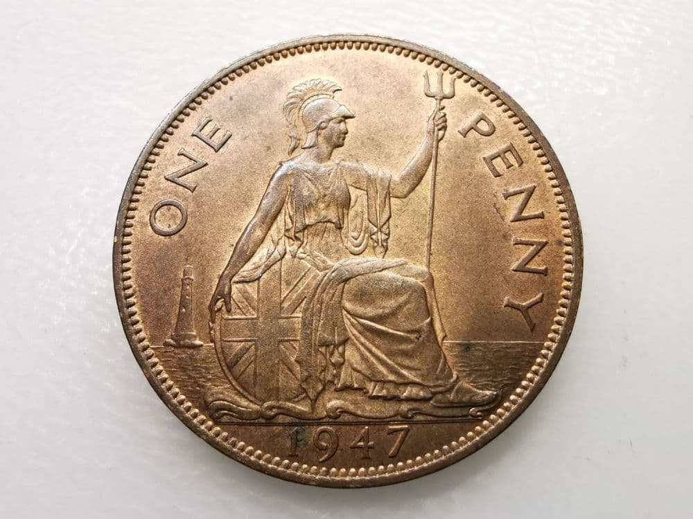 George VI One Penny 1947 AEF CS3714