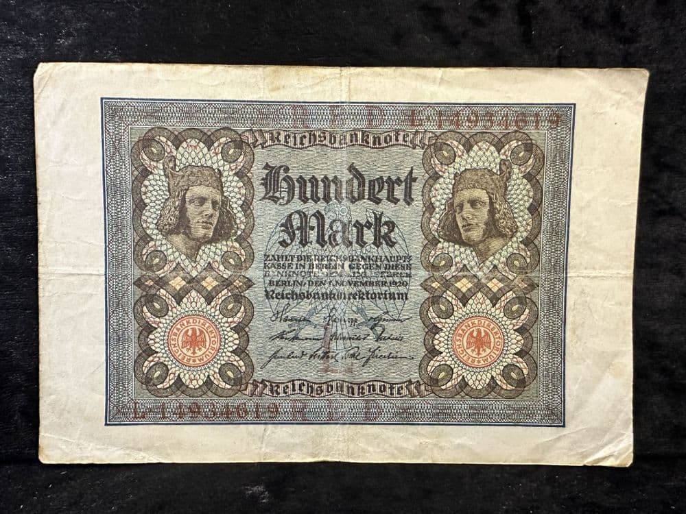 Germany 100 Mark 1920 8 Digit Serial VG BN549