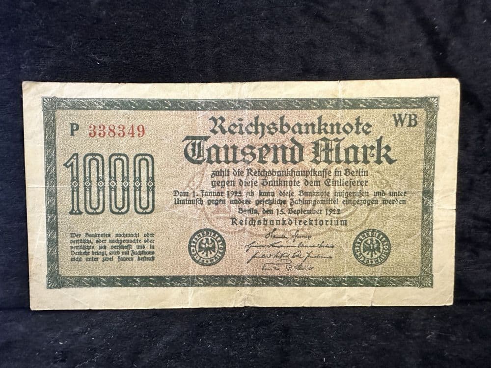 Germany 1000 Mark 1922 VG BN400