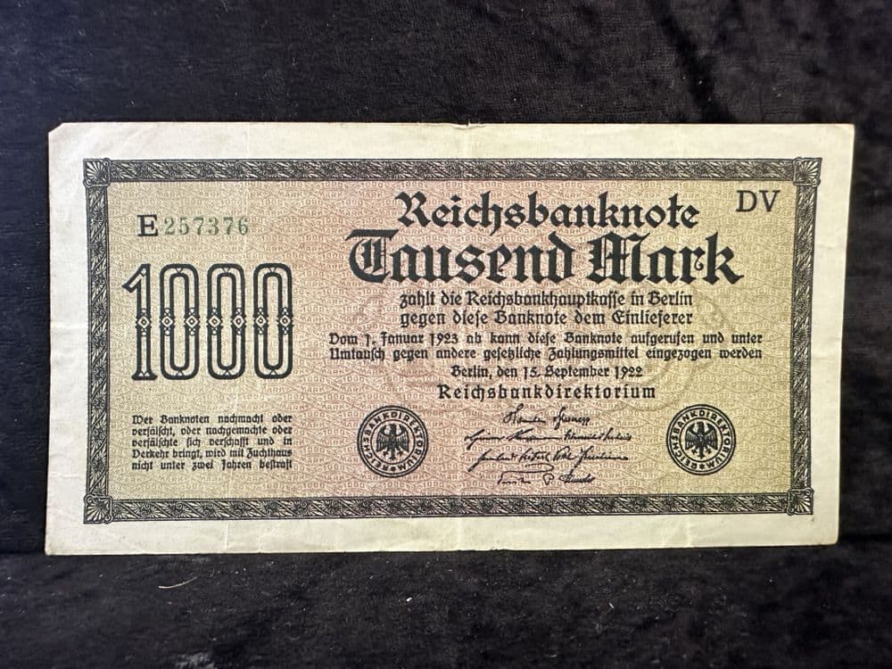 Germany 1000 Mark 1922 VG BN507