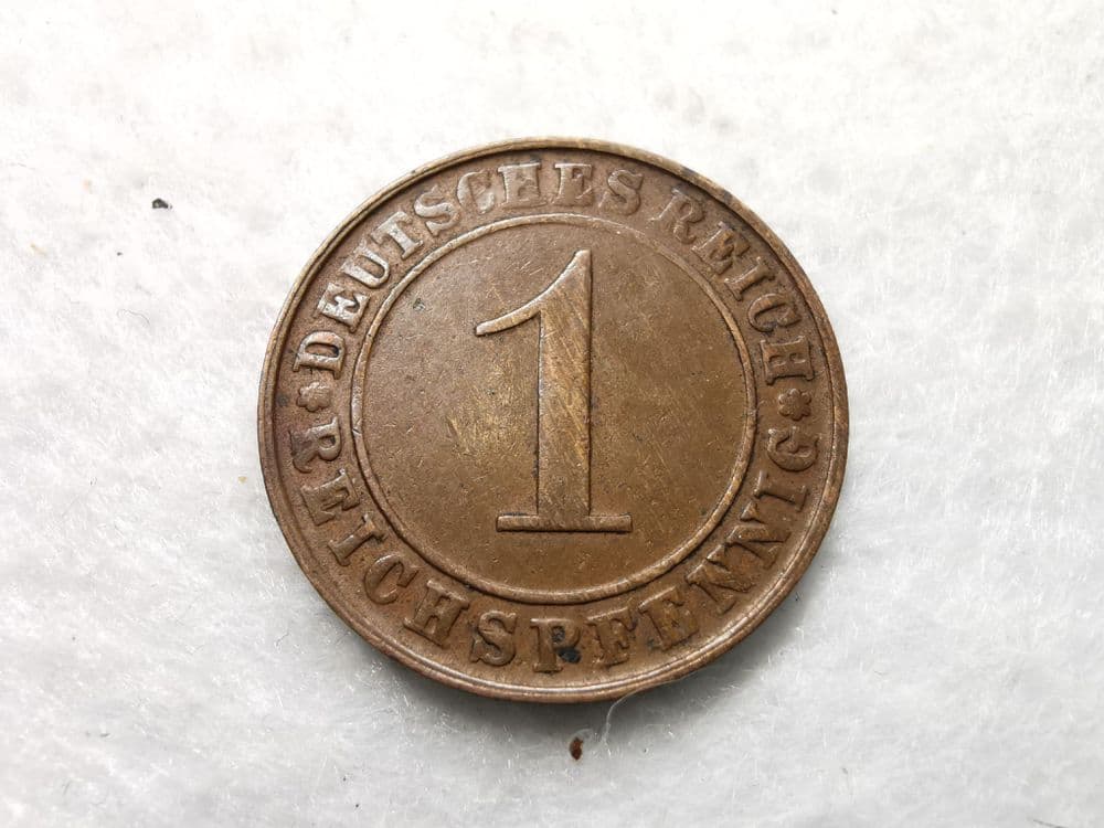 Germany One Reichspfennig 1924 D F CS7629