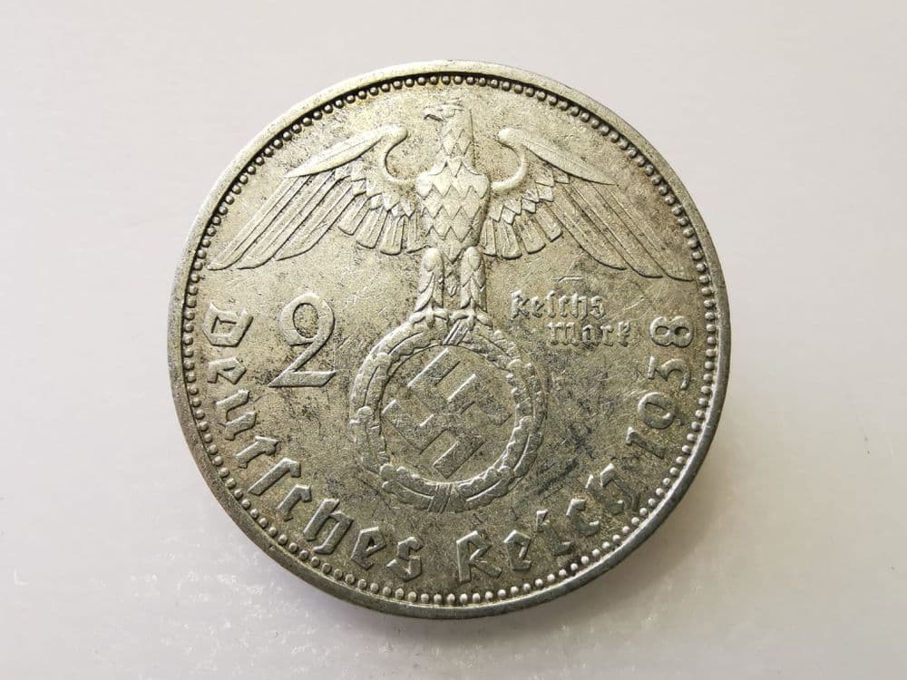 Germany Silver 625 2 Reichsmark 1938 A VF CS2440