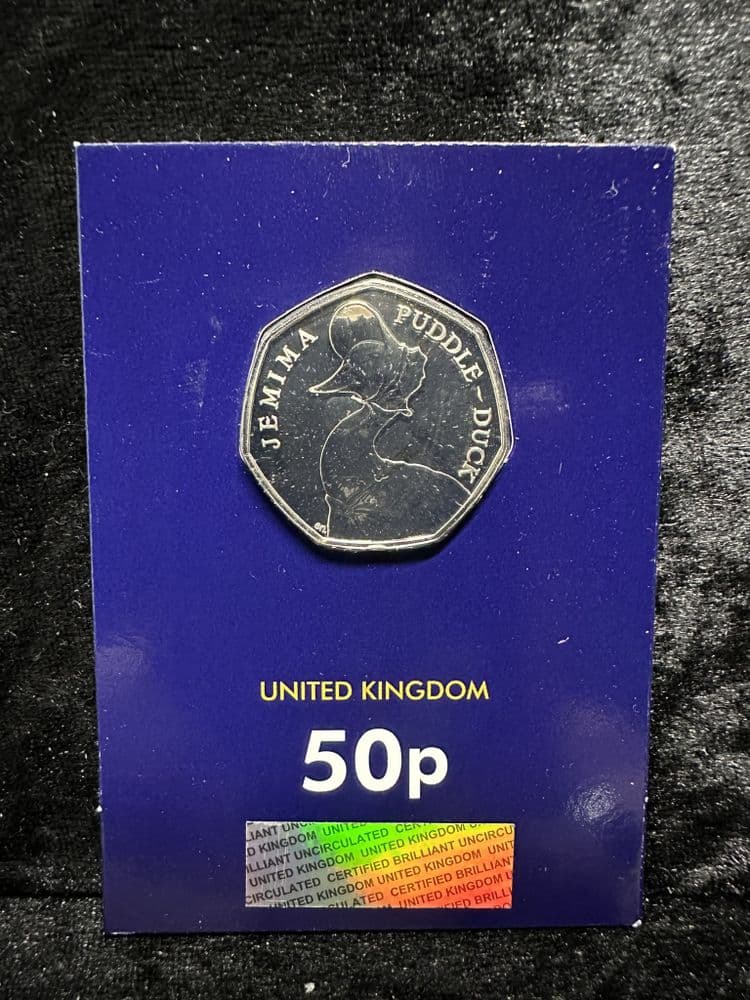 Great Britain 2016 Jemima Puddle-Duck 50p Coin Unc in Card CK205