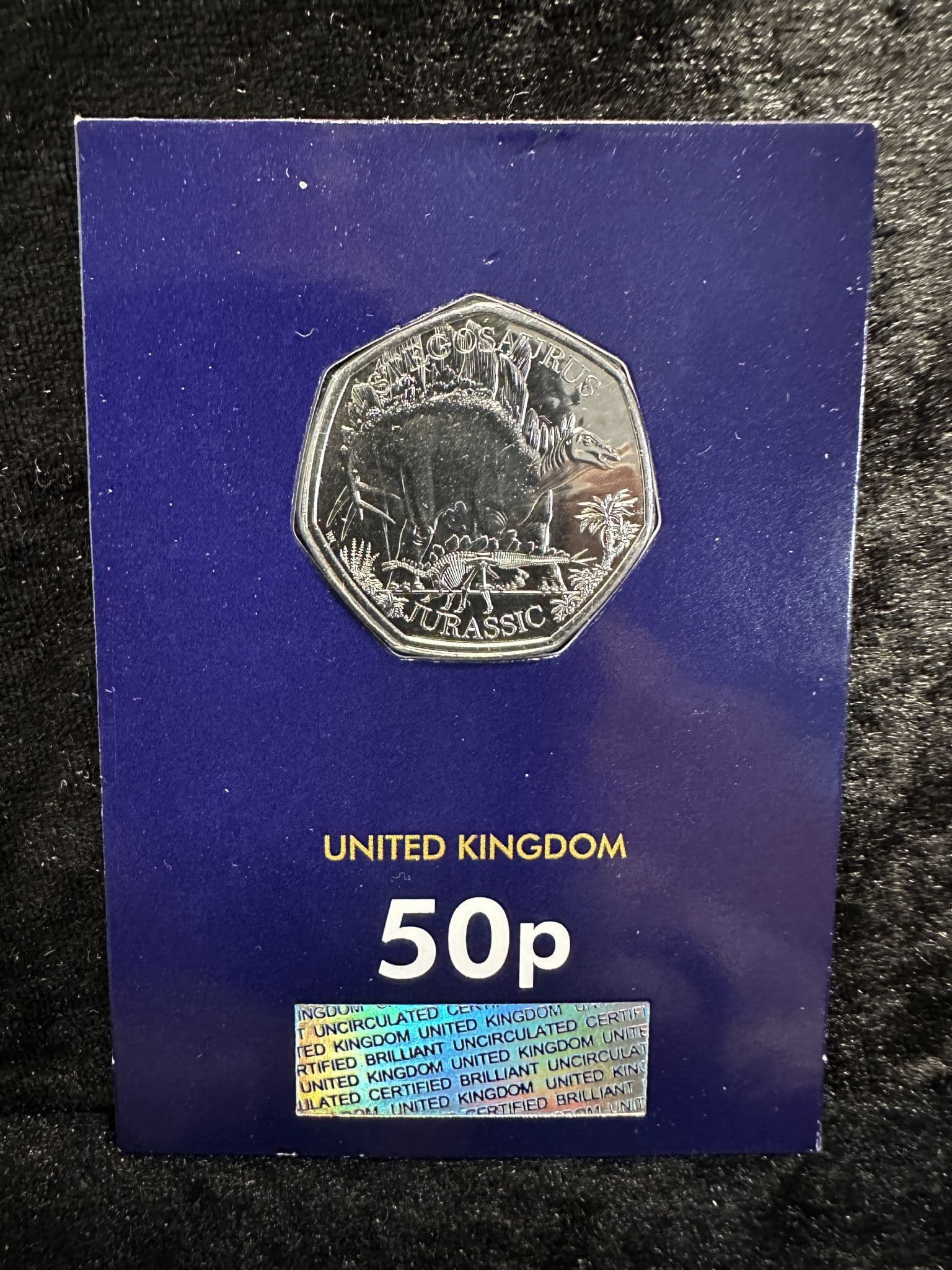 Great Britain 2024 Stegosaurus 50p Coin Unc in Card CK258