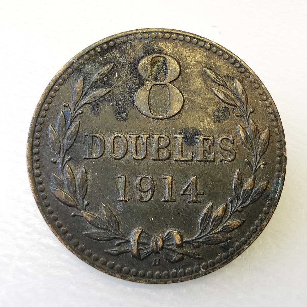 Guernsey 8 Doubles 1914 H VF CS337