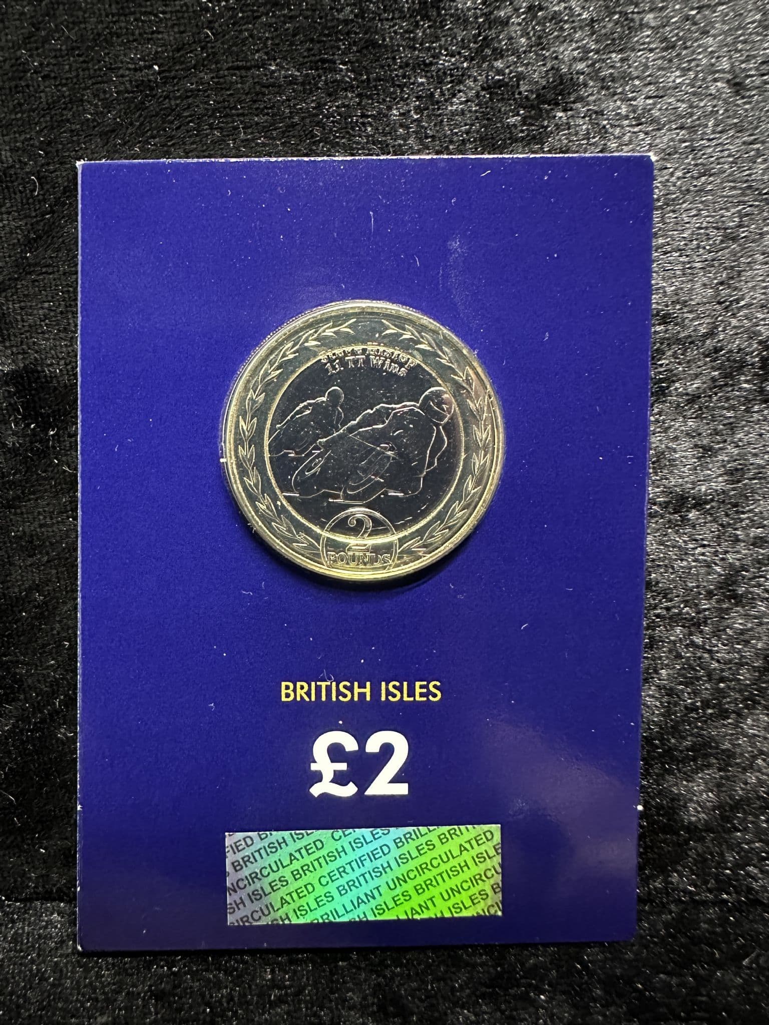 Isle of Man 2019 TT Steve Hislop 2 Pound Coin Unc in Card CK171