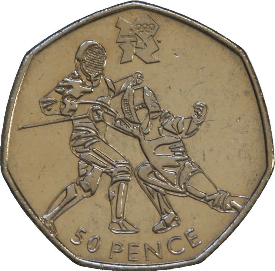 London Olympics 50p 2011 Fencing Circulated Choose Quantity