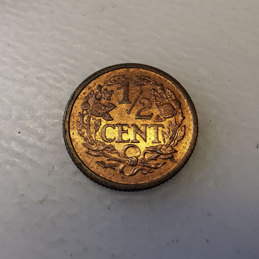 Netherlands 1/2 Cent 1912 Toned GVF CS435