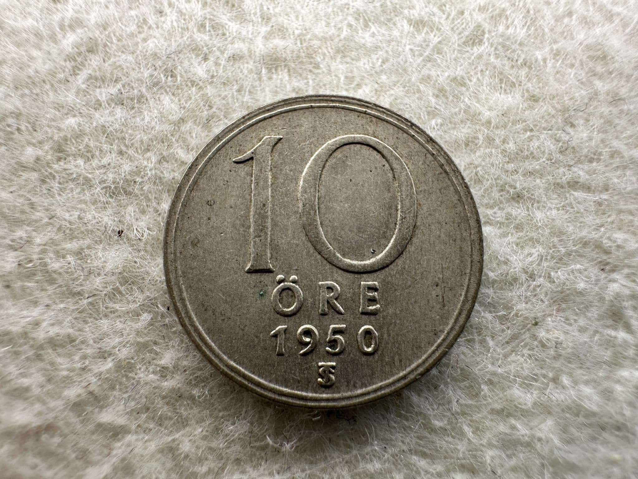 Sweden Silver 400 10 Ore 1950 TS VF CS11360