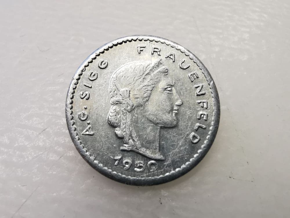 Swiss A G SIGG 1950 10 Rappen Play Money Token VF CS3635