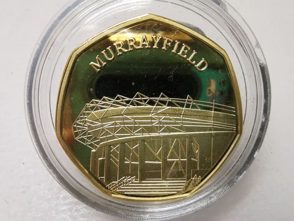 UK Sporting Venues Murrayfield 2019 Gold Plated Medal No COA OS254