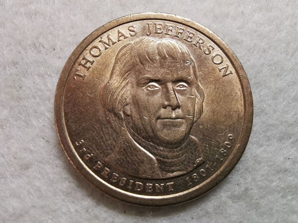 USA Presidential Dollar 2007 D Thomas Jefferson VF CS10655