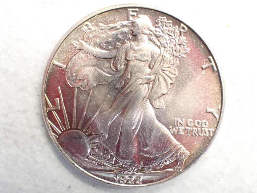 USA Silver 999 1oz Eagle Dollar 1988 UNC CS13500
