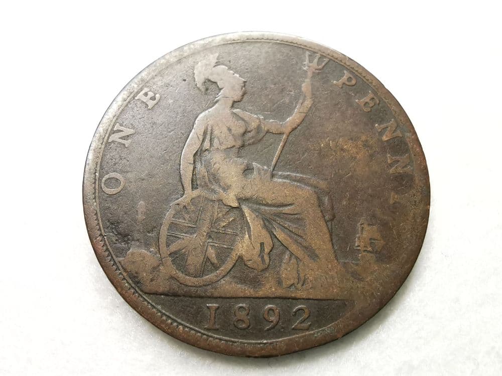 Victoria One Penny 1892 Fair CS6025