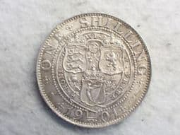 Victoria Silver 925 One Shilling 1901 Cleaned EF CS13453