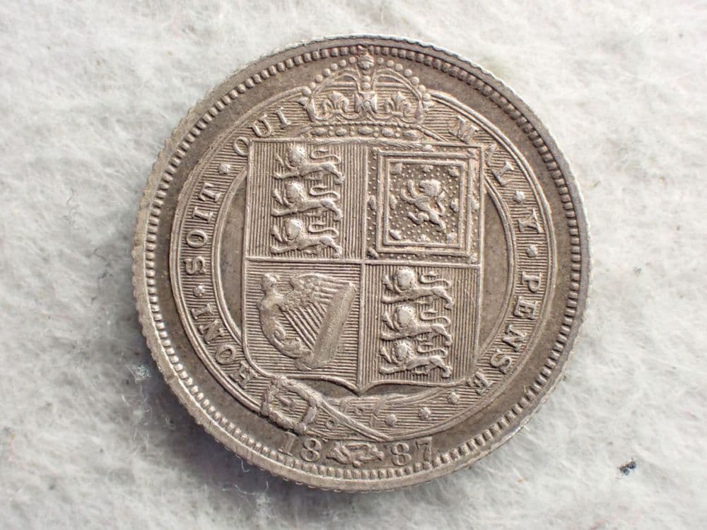 Victoria Silver 925 Sixpence 1887 GVF CS13409
