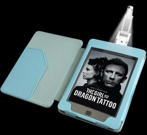 Blue Folio Kindle Touch Case with LED Light