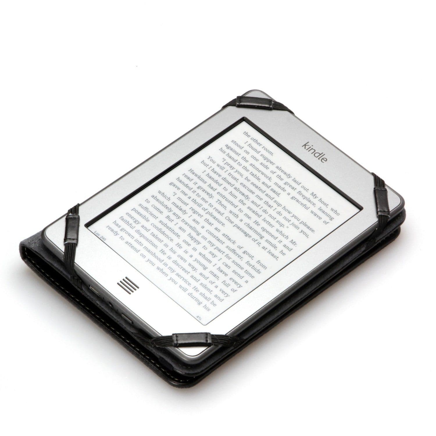 Premium Black Case for Kindle Touch with Slim LED Light