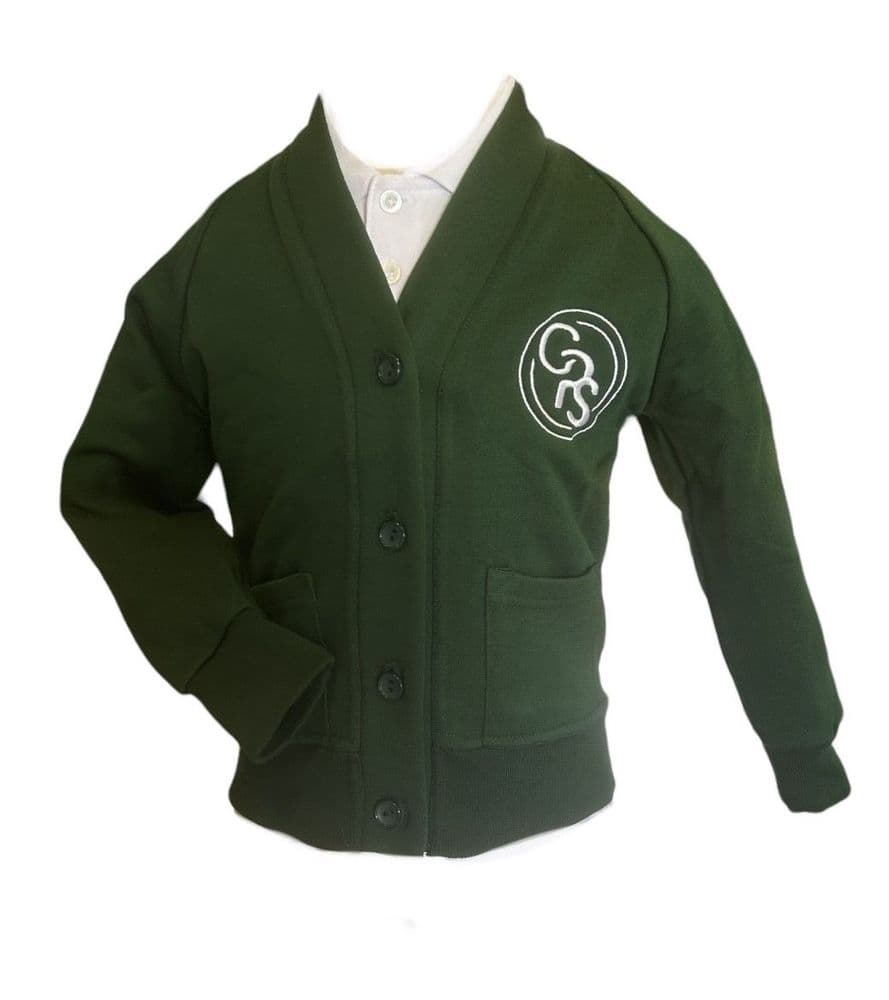 Glebe Sweat Cardigan - FOREST GREEN