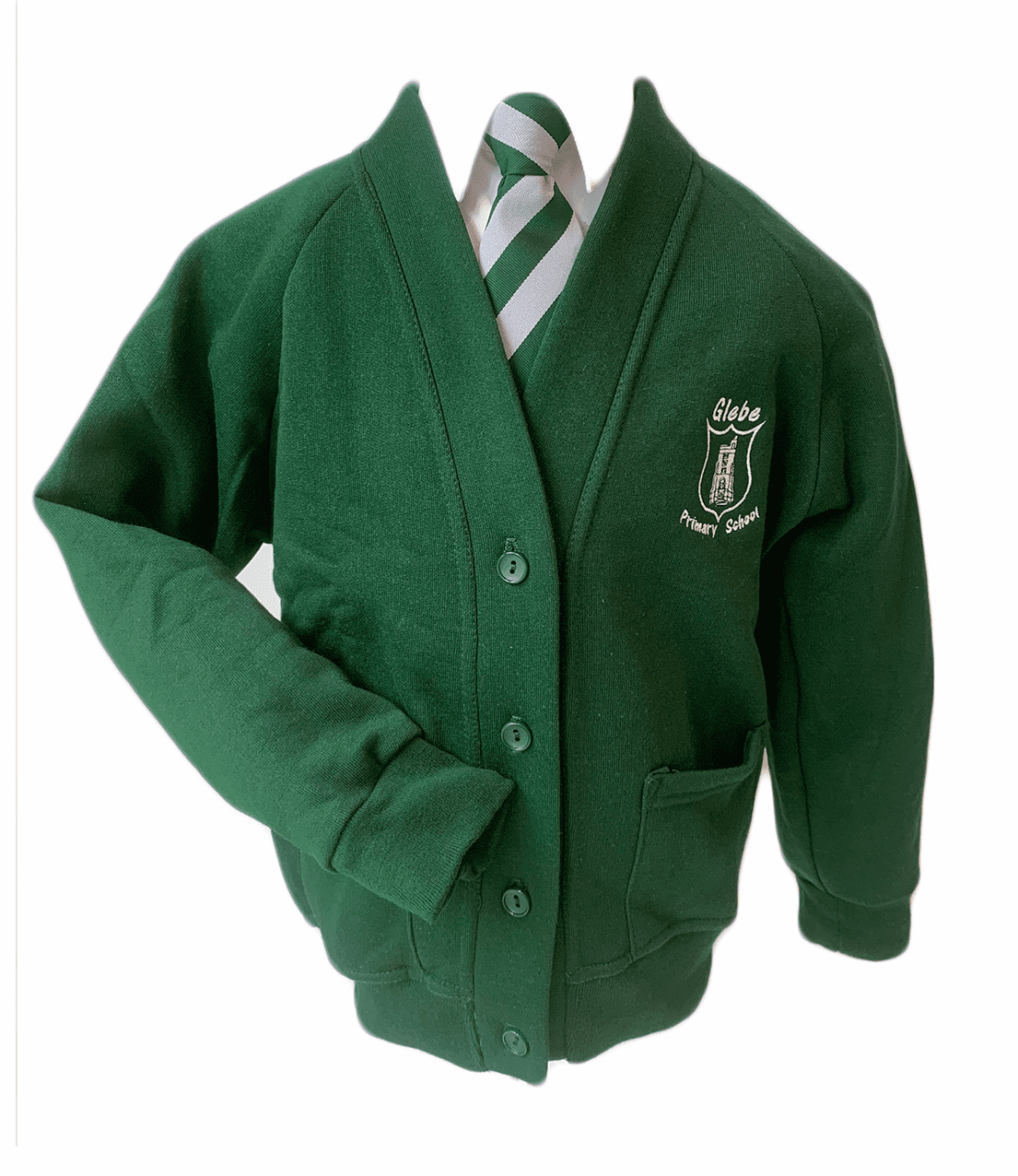 Glebe Sweat Cardigan - FOREST GREEN