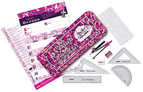 Helix Oxford Camo Maths Set - Pink