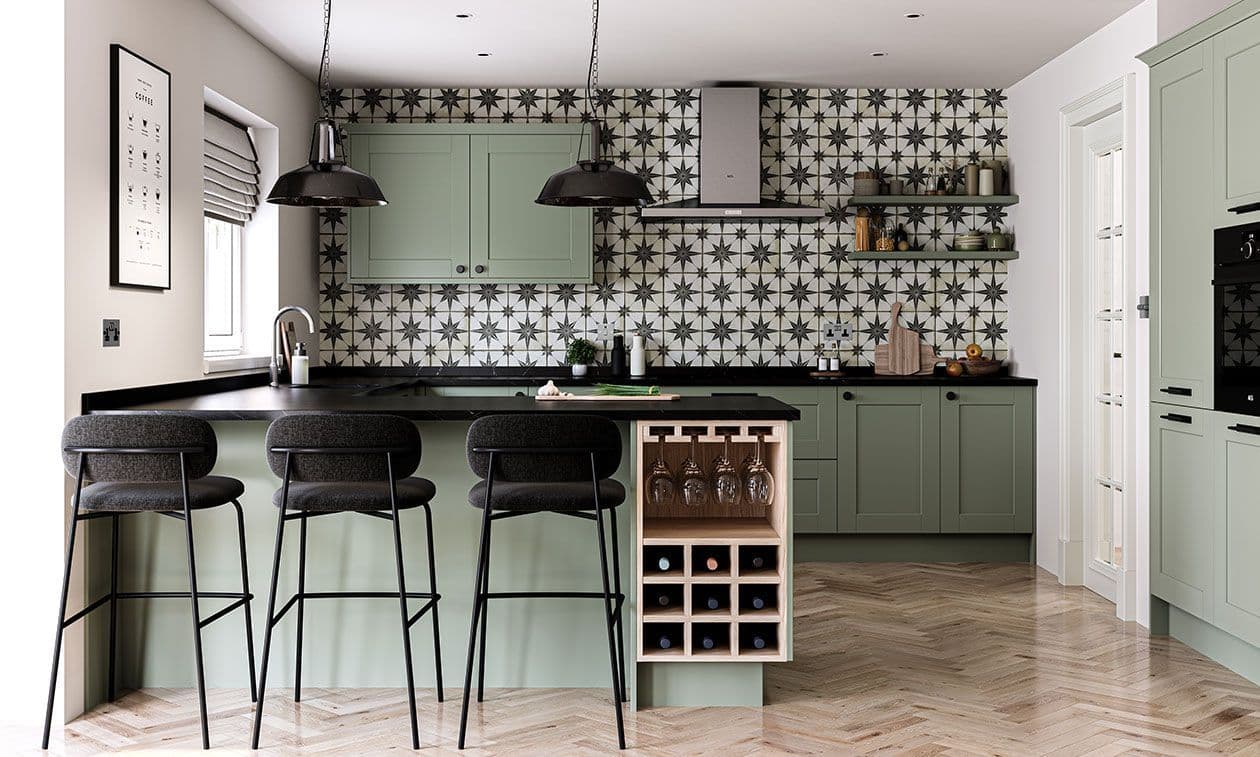 115x597mm (slab) Belsay Smooth Reed Green Drawer