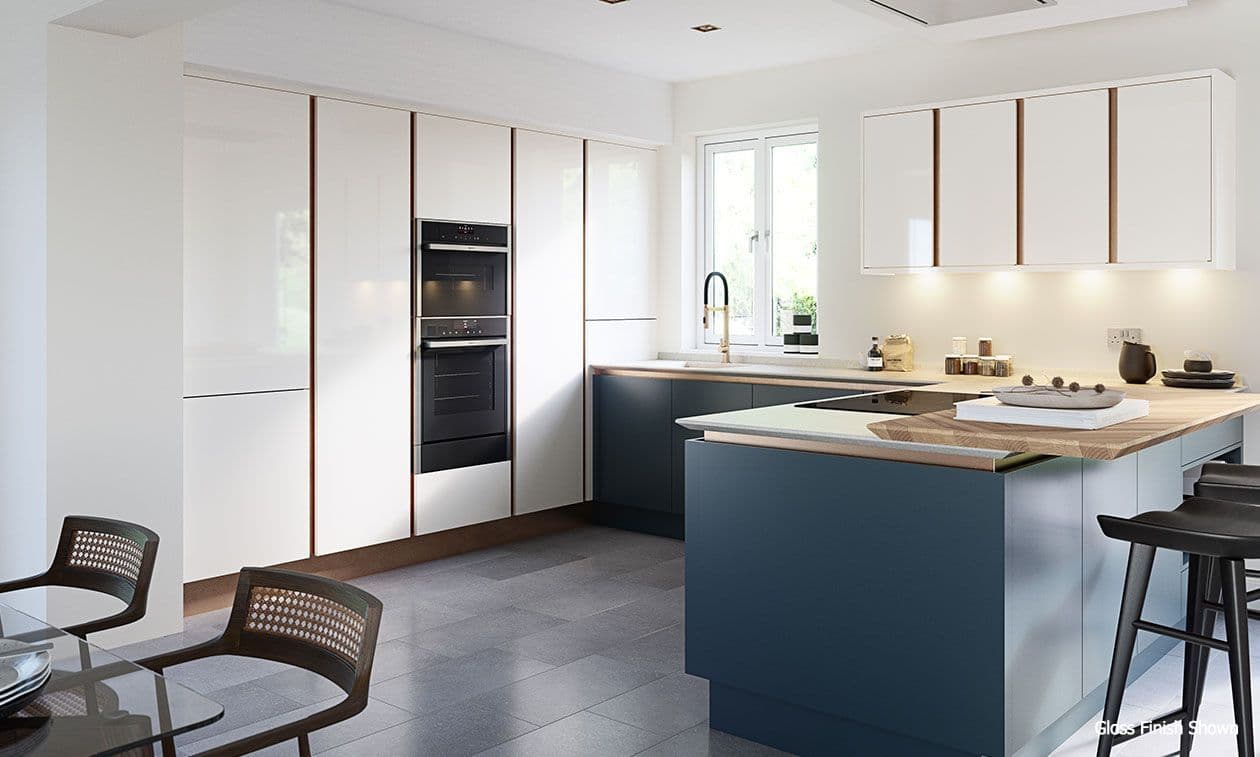 True Handleless Matt Porcelain 500mm Bi-Fold Wall Unit 720mm High With ...