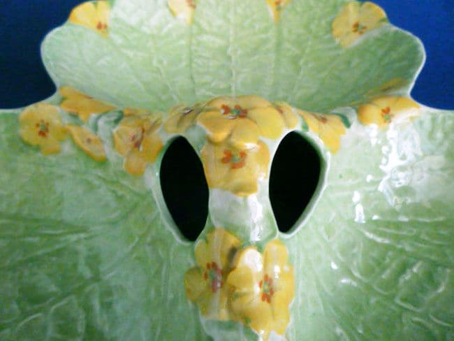 Art Deco Grimwades Rubian Art Pottery Green Primula Trefoil Dish c1935