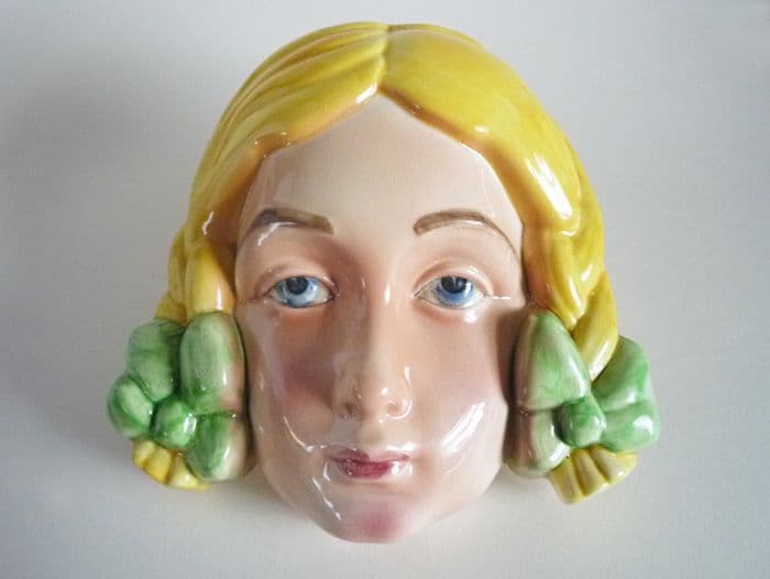Beswick Girl with Plaits Wall Mask Model 393 c1936
