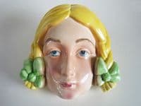 Beswick Girl with Plaits Wall Mask Model 393 c1936