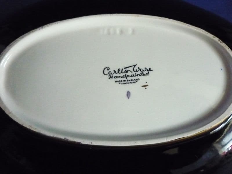 Carlton Ware Mallard Duck Noire Royale Oval Tray c1950 Sold