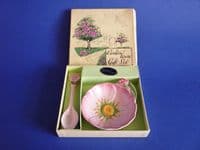 Carlton Ware Pink Buttercup Dish and Spoon - Boxed Gift Set c1936 Sold