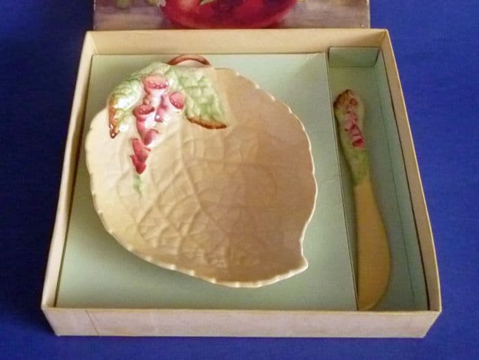 Carlton Ware Yellow Foxglove Butter Dish and Knife - Boxed Gift Set ...