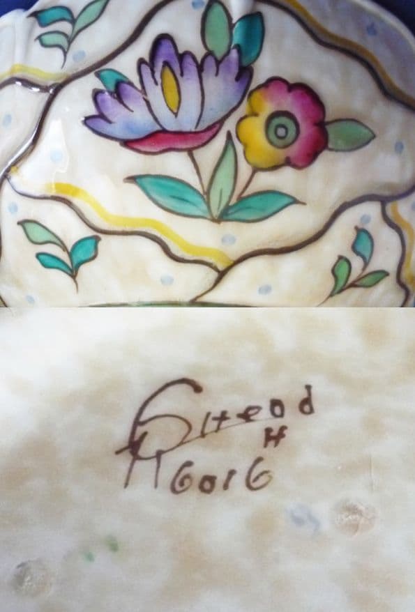 Charlotte Rhead Crown Ducal Trellis Bowl c1939 - Pattern 6016 Sold