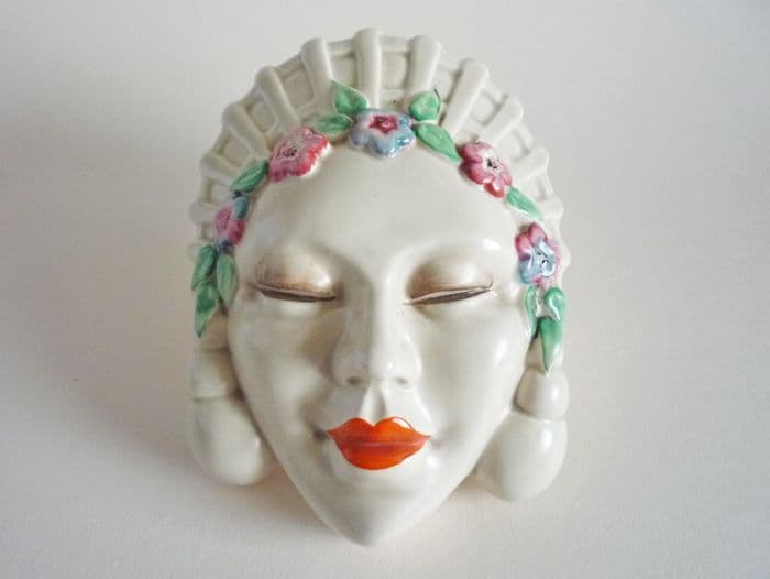 Clarice Cliff Marlene Wall Pocket Face Mask c1936 Sold