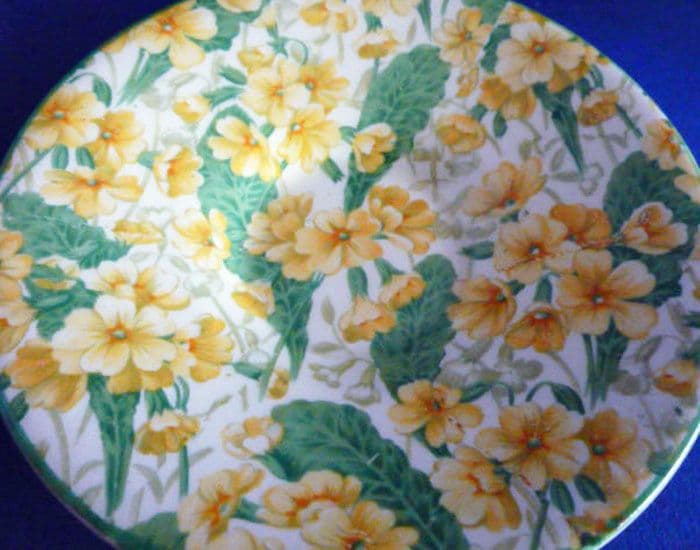 Crown Ducal Primula Chintz Coffee Cup and Saucer c1930 2