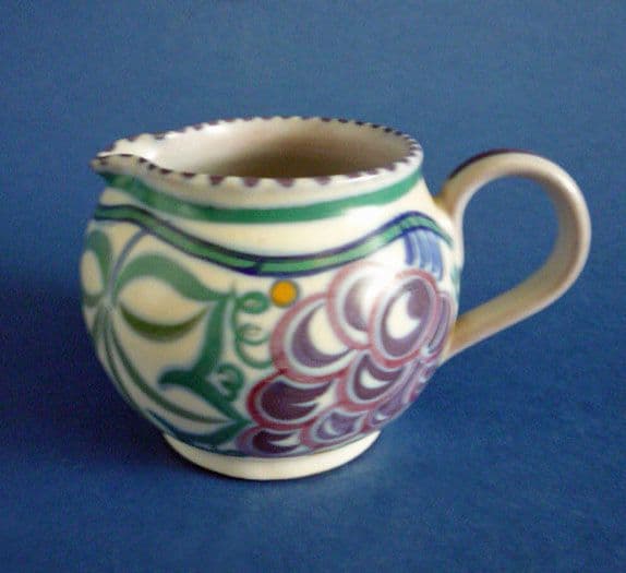 Early Poole Pottery TR Grape Pattern Jug c1925