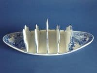 Early Spode Flying Pennant Pearlware Toast Rack c1810